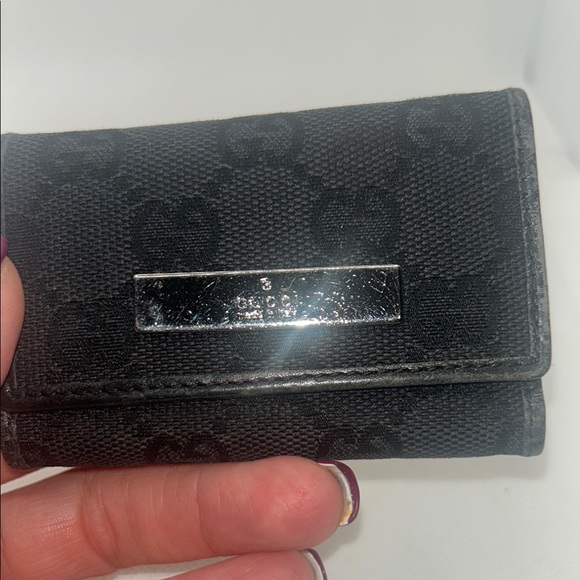 Gucci | Bags | Gucci Black Monogram Key Holder With Card Slot With ...